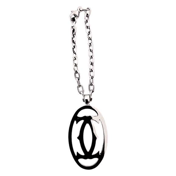 Cartier | Accessories | Cartier Double C Logo Charm Silver Keychain ...